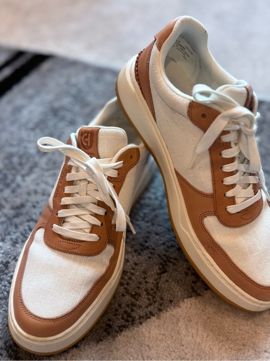 Cole Haan | Shoes | Cole Haan Mens Grandpro White Tan Leather Sneakers ...